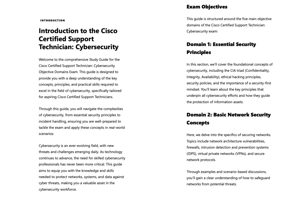 Cisco Certified Support Technician Cybersecurity Study Guides, Notes